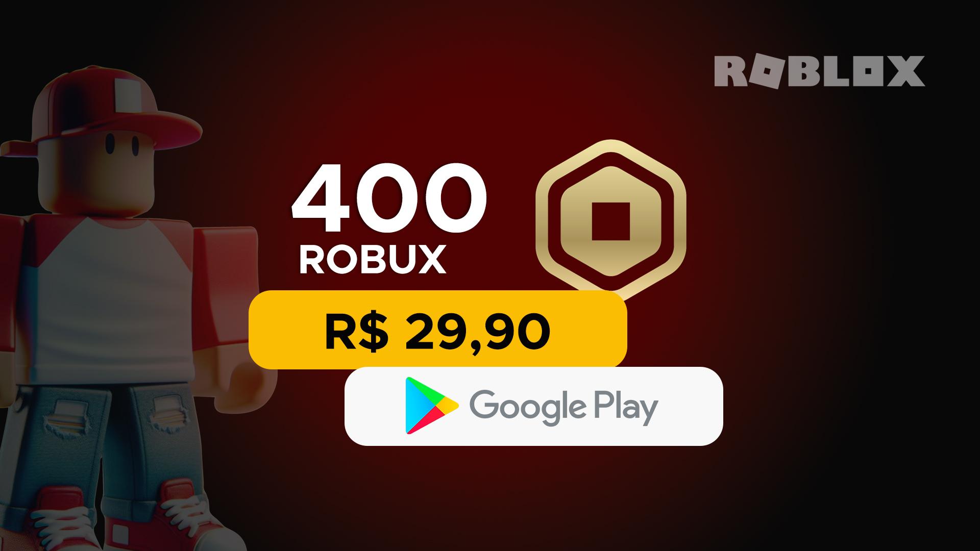Roblox - 400 Robux com Google Play | Hype Games